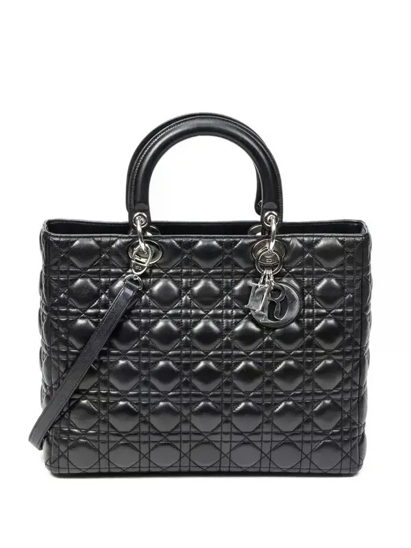Dior Quilted Leather Tote Bag - Black