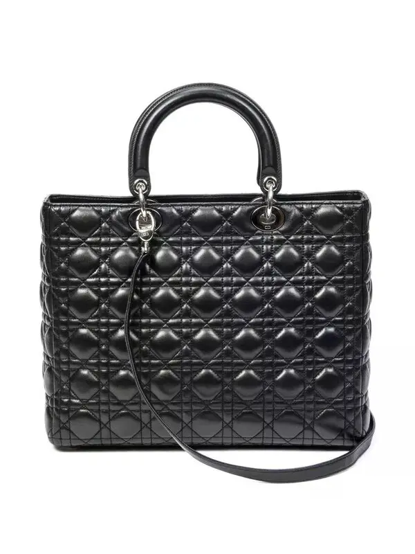 Dior Quilted Leather Tote Bag - Black