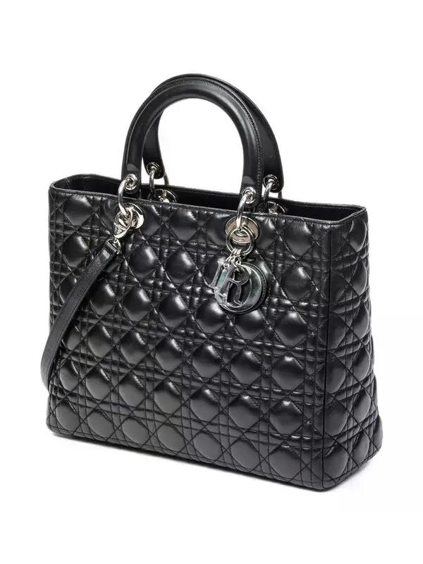 Dior Quilted Leather Tote Bag - Black