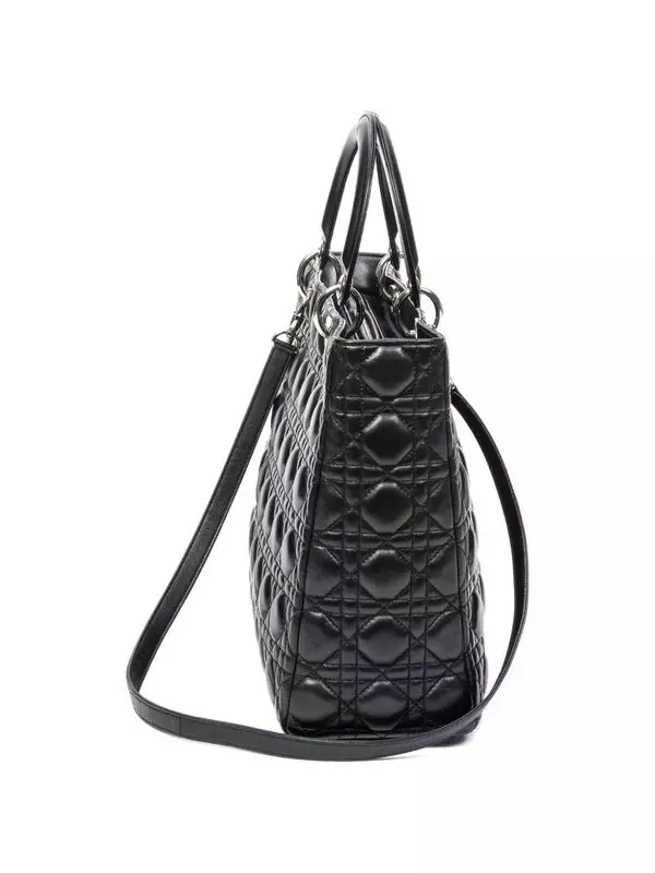 Dior Quilted Leather Tote Bag - Black
