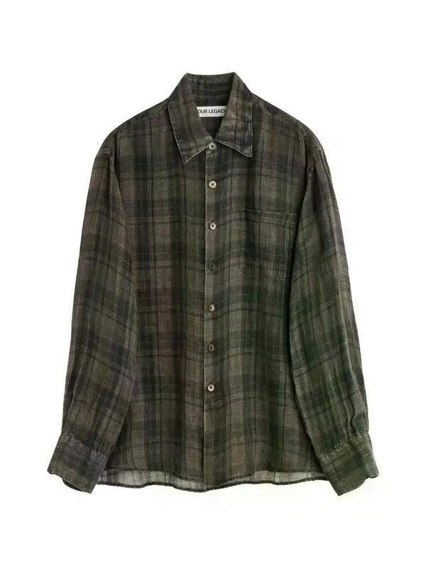 Our Legacy Checked Button-down Shirt - Neutrals