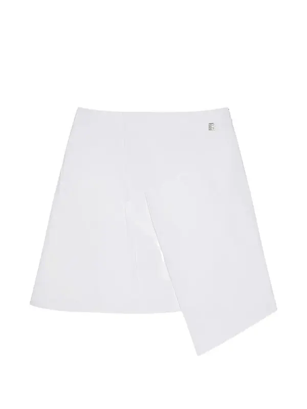 Givenchy Asymmetric-hem Mini Skirt With Logo Plaque