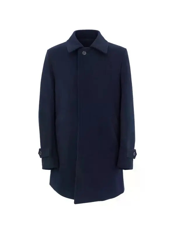 Comme Des Garçons Button-front Wool Coat - Blue
