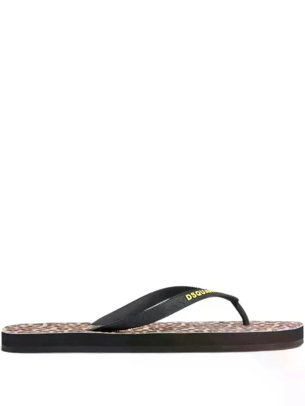 Dsquared2 Leopard Print Flip Flops