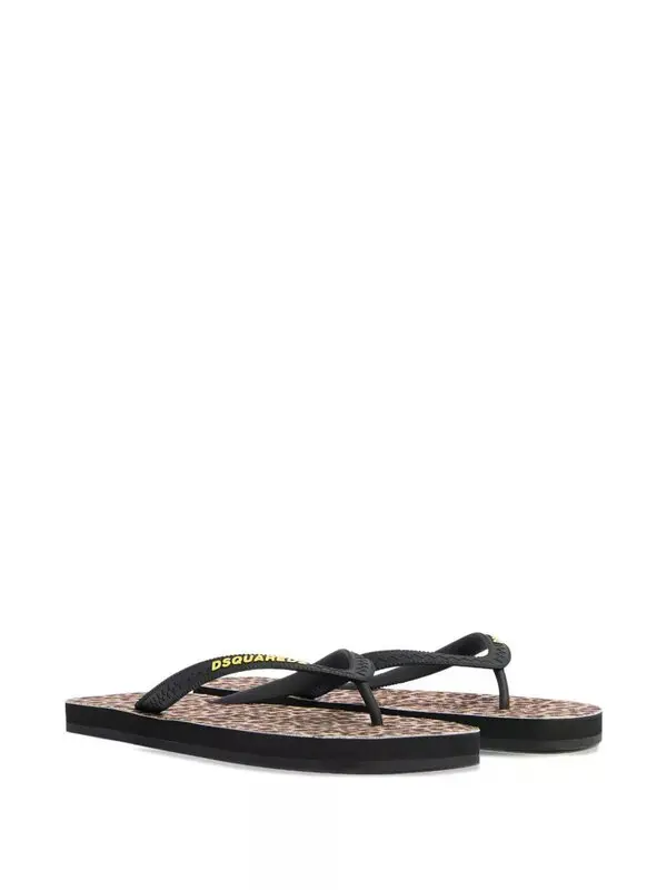 Dsquared2 Leopard Print Flip Flops