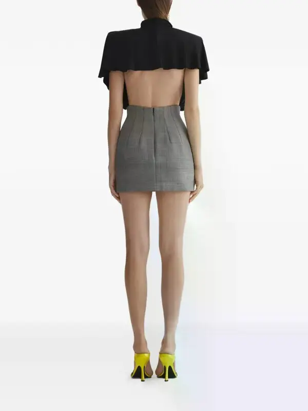 MUGLER Checked Mini Skirt