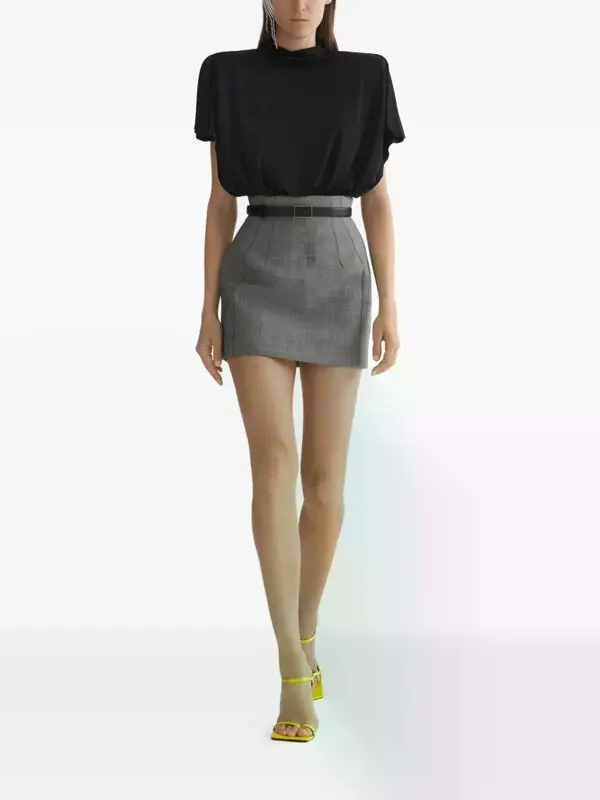 MUGLER Checked Mini Skirt