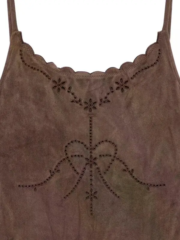Frankies Bikinis Juliet Scalloped Embroidered Swimsuit
