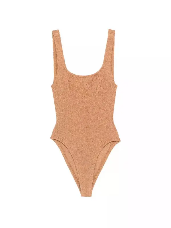 Hunza G Square-neck Crinkle Swimsuit - Neutrals