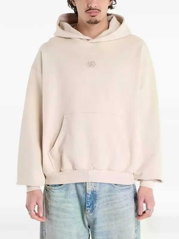 Filling Pieces Embroidered-logo Hoodie - Neutrals