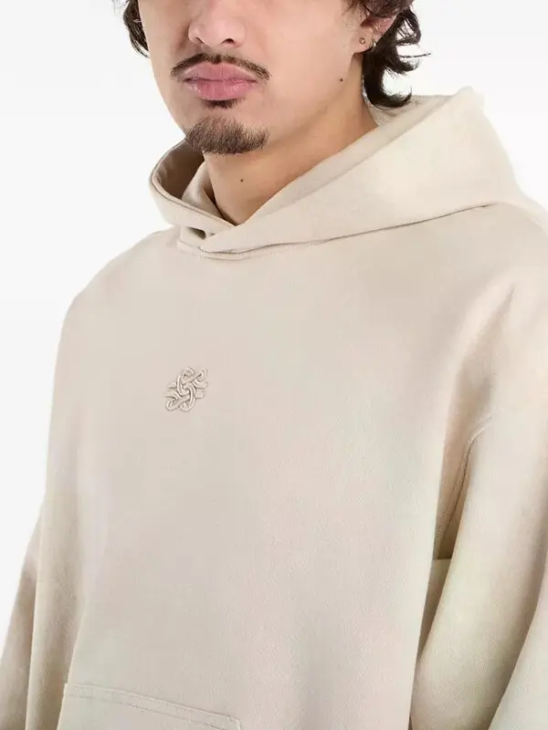 Filling Pieces Embroidered-logo Hoodie - Neutrals