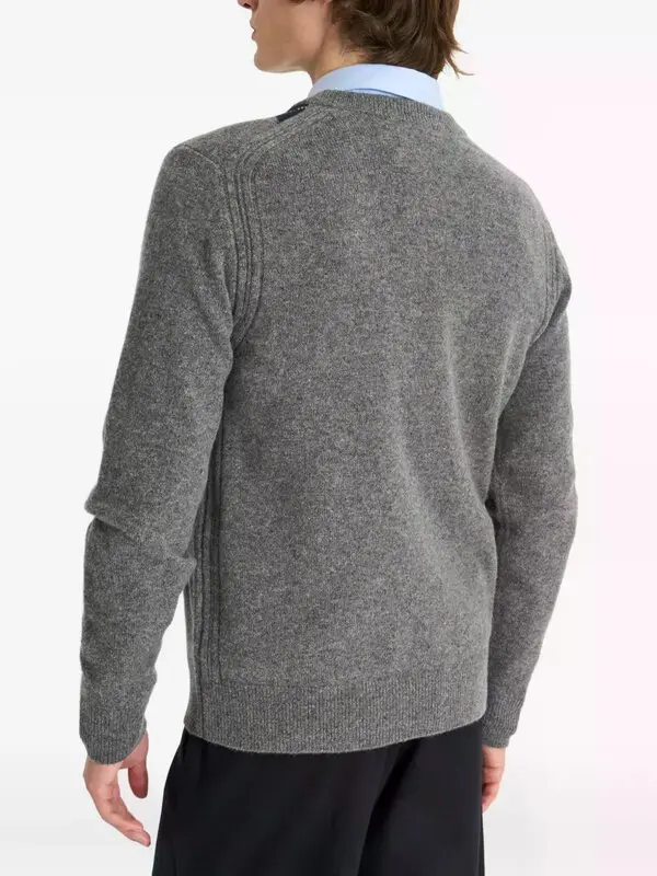 Pringle Of Scotland Argyle V-neck Sweater - Grey