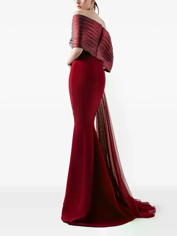 GABY CHARBACHY Floral Off-the-shoulder Gown