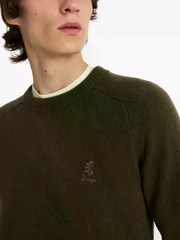 Pringle Of Scotland Crew-neck Sweater With Logo - Green
