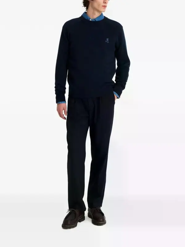 Pringle Of Scotland Crew-neck Logo Sweater - Blue