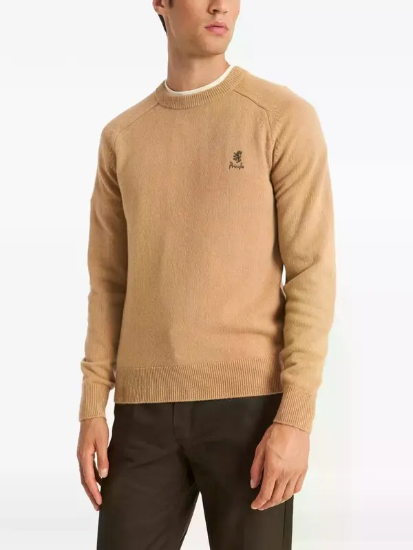 Pringle Of Scotland Crew-neck Logo Sweater - Neutrals