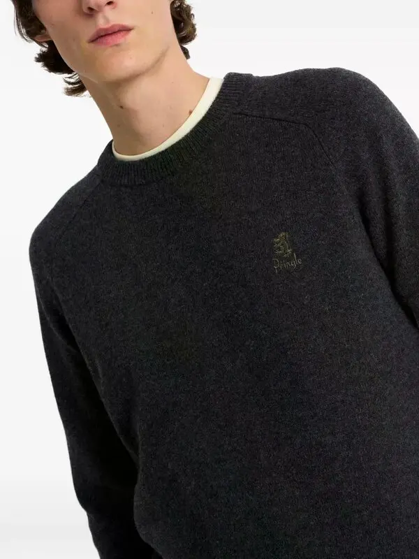 Pringle Of Scotland Crew-neck Sweater With Logo - Grey