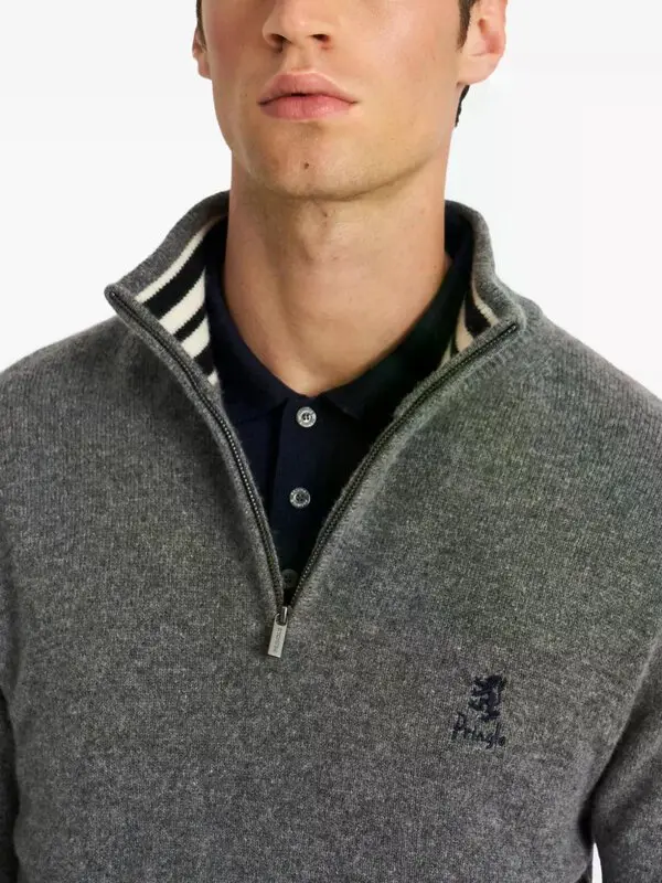 Pringle Of Scotland Zip Polo Shirt - Grey