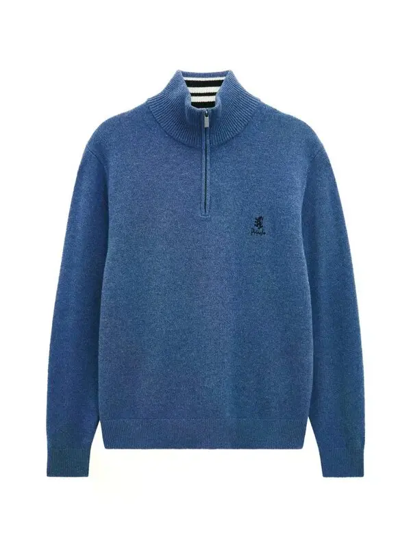 Pringle Of Scotland Zip Polo Shirt - Blue