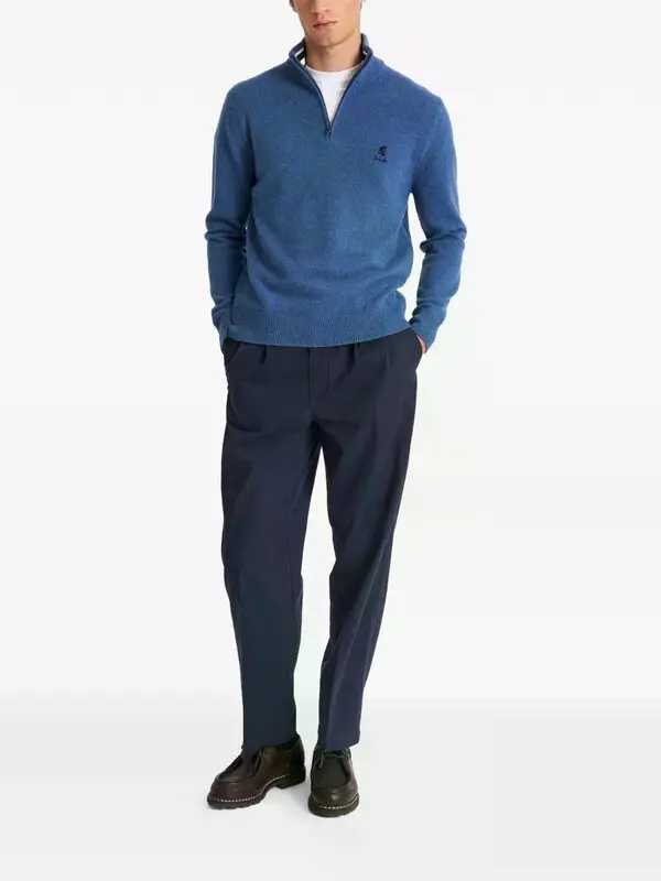 Pringle Of Scotland Zip Polo Shirt - Blue
