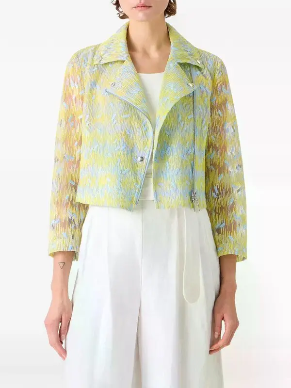 Akris Cropped Biker Jacket - Yellow