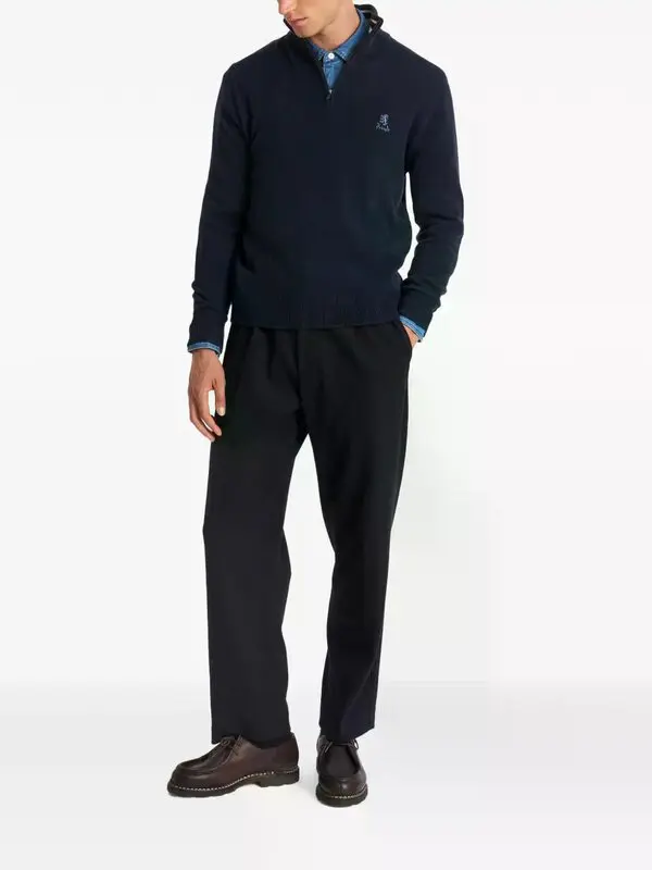 Pringle Of Scotland Zip Polo Shirt - Blue