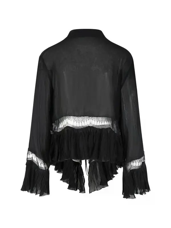 Blumarine Lace Insert Ruffled Shirt