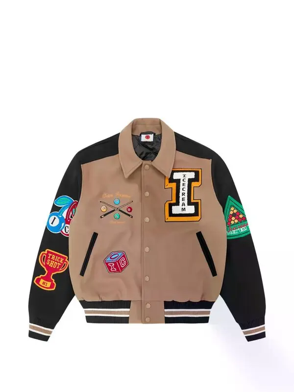 ICECREAM Appliqué Bomber Jacket - Neutrals