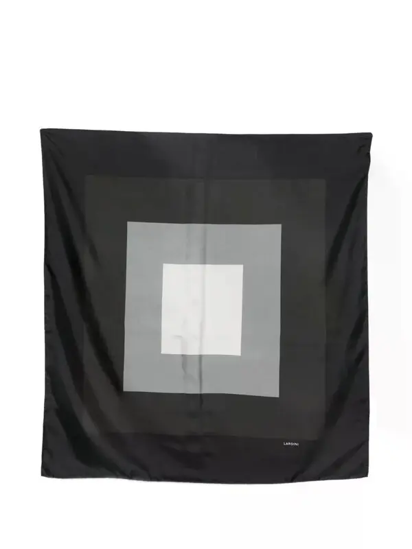 LARDINI Geometric Silk Scarf - Black