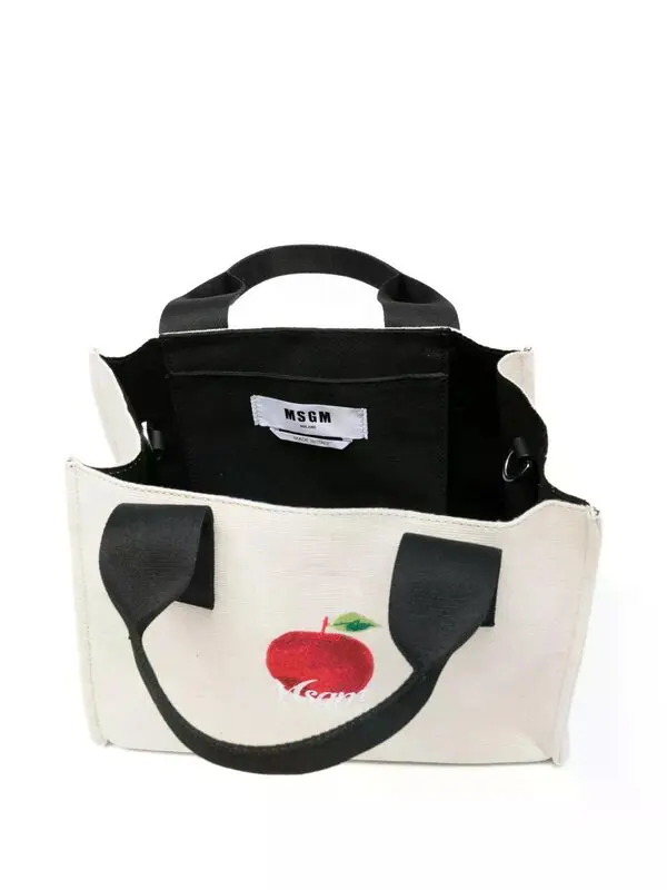 MSGM Small Embroidered Tote Bag
