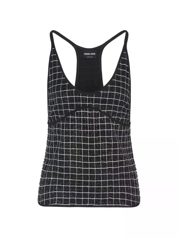Giorgio Armani Checked Racerback Top