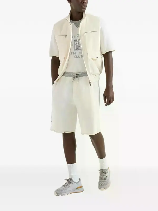 Brunello Cucinelli Drawstring Logo Track Shorts - Neutrals
