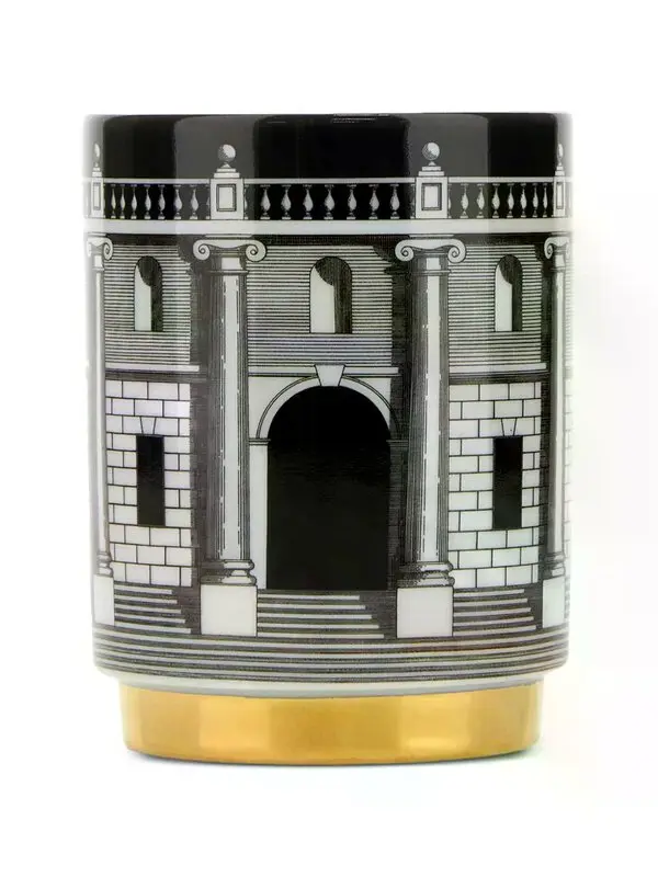FORNASETTI Architectural-print Candle - Black