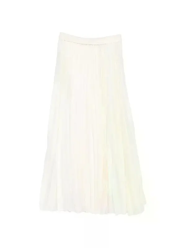 R2W Pleated Skirt With Elasticated Waistband - Neutrals
