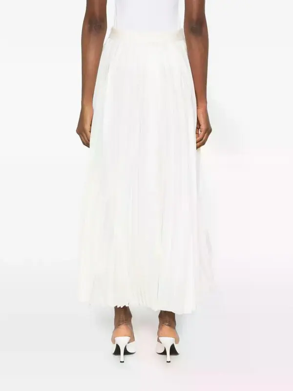 R2W Pleated Skirt With Elasticated Waistband - Neutrals