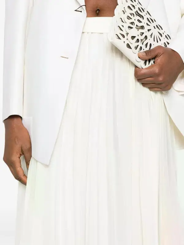 R2W Pleated Skirt With Elasticated Waistband - Neutrals