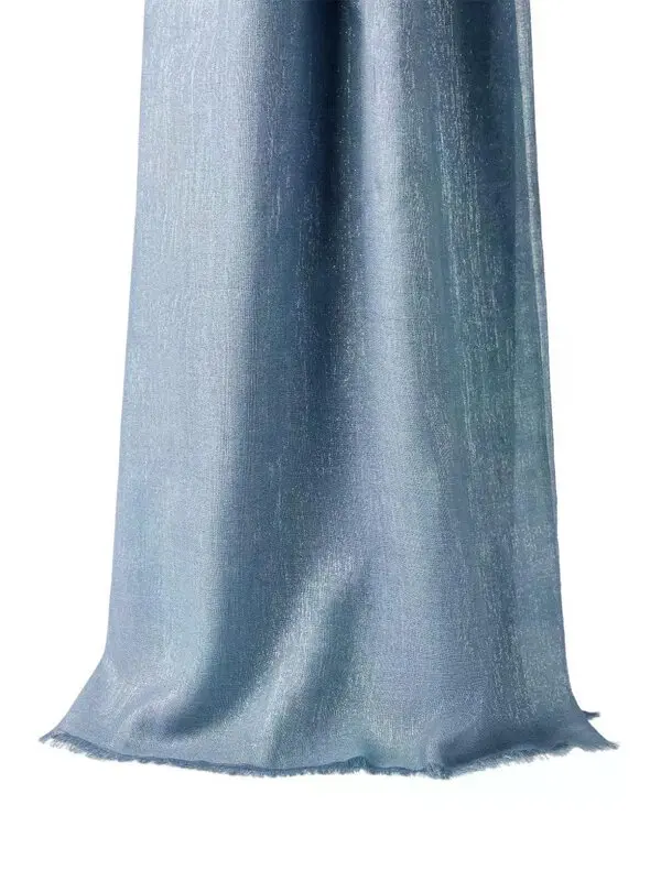 Brunello Cucinelli Sparkling Fringed Scarf - Blue
