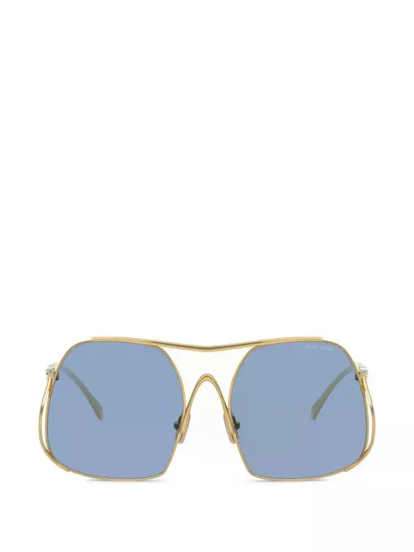 Miu Miu Geometric Frame Sunglasses - Gold