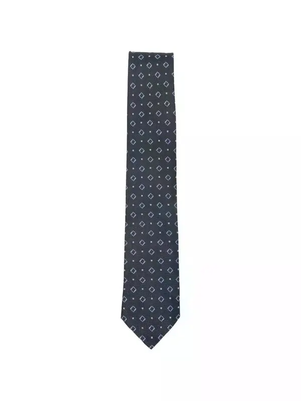BOSS Geometric Pattern Neck Tie - Blue