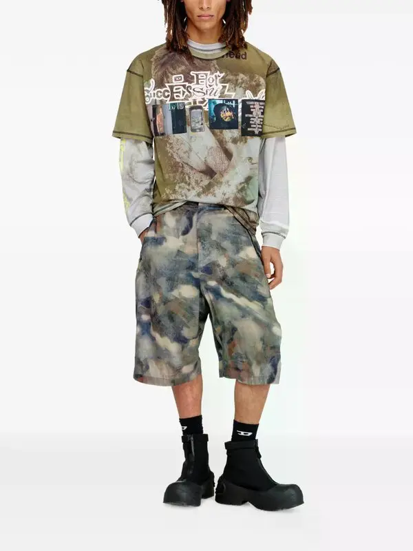 DIESEL® Camouflage Print Bermuda Shorts
