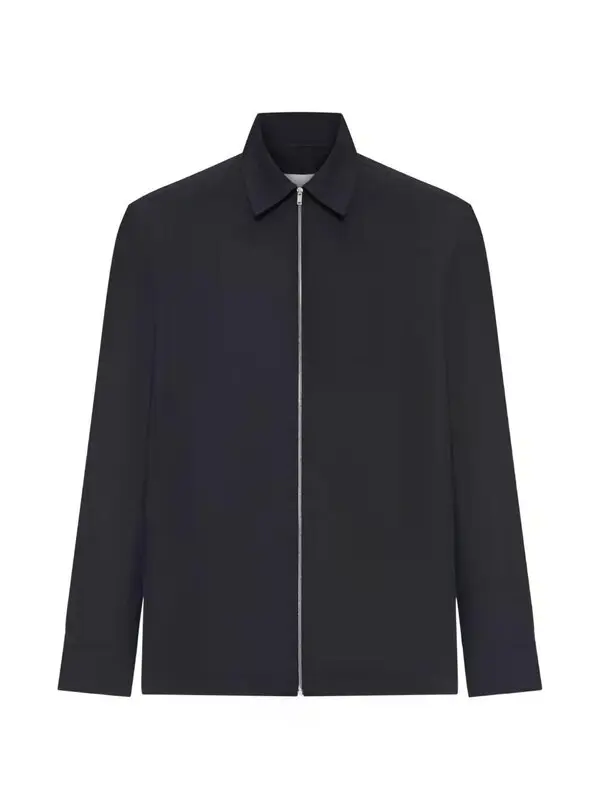 JIL SANDER Zip Cotton Shirt - Blue