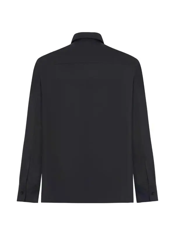 JIL SANDER Zip Cotton Shirt - Blue