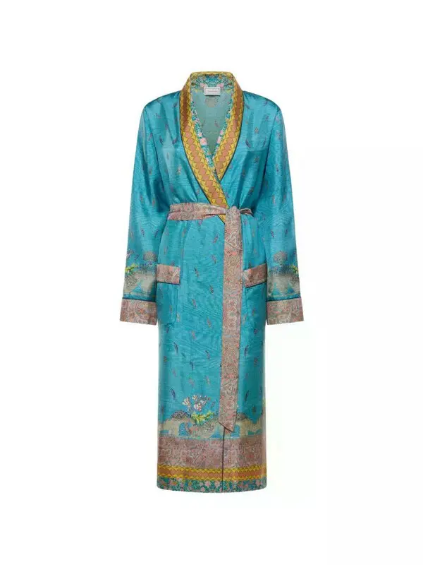 PIERRE-LOUIS MASCIA Paisley Floral Dressing Gown - Blue