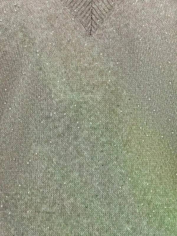 Brunello Cucinelli Embellished V-neck Sweater - Neutrals