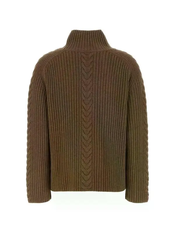 Max Mara Cable-knit Turtleneck Sweater - Brown