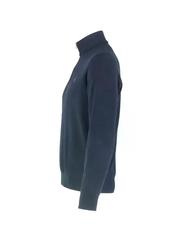 Ralph Lauren Vintage Logo Embroidered Half-zipped Sweater - Blue