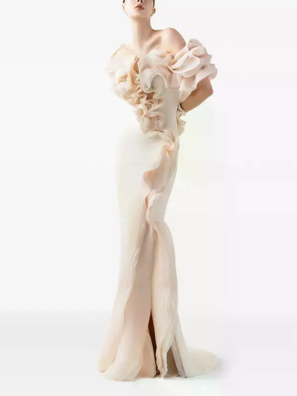 GABY CHARBACHY Gown With Ruffled Detailing