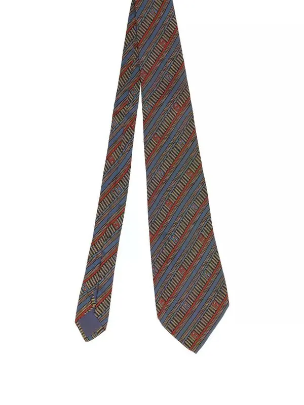 Saint Laurent Patterned Neck Tie - Blue