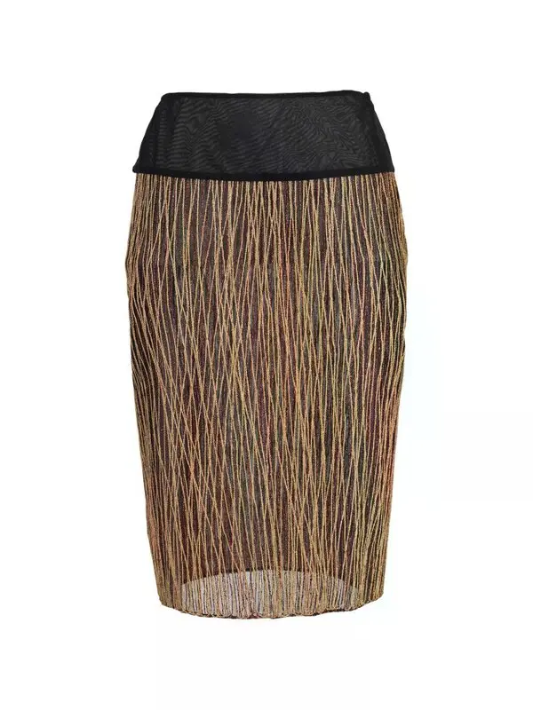 Vintage Shimmering Design Midi Skirt