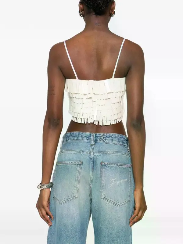 CIRCUS HOTEL Fringed Strappy Top